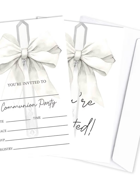 Party Supplies | Elegant White Communion Party Invitation Cards | Poshmark